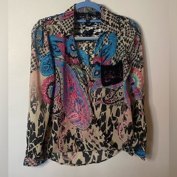 Bisou Bisou | Tops | Bisou Bisou Michele Bohbot Multi Colored Blouse ...